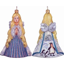 penguin family angel christmas ornament