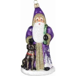 santa with chocolate lab christmas ornament